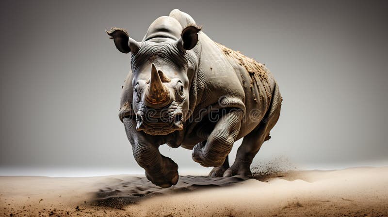 Rhinoceros Side View Isolate on White Background Stock Illustration ...