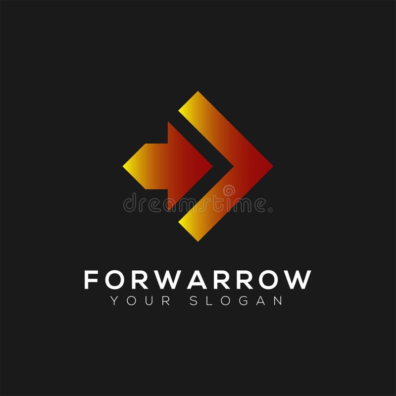 The Arrow Forward Symbol Logo Stock Vector - Illustration of design ...