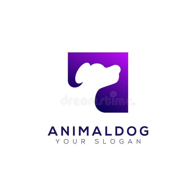 The Simple Dog Rectangle Logo Stock Vector - Illustration of isolated ...