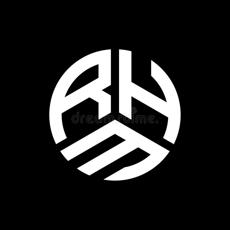 RHM Letter Logo Design on Black Background. RHM Creative Initials ...