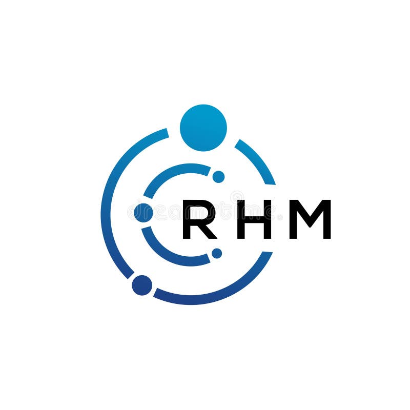 RHM Letter Technology Logo Design on White Background. RHM Creative ...