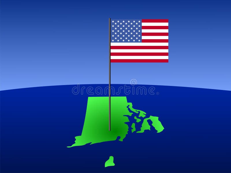 Rhode Island with Flag stock vector. Illustration of giant - 3146593