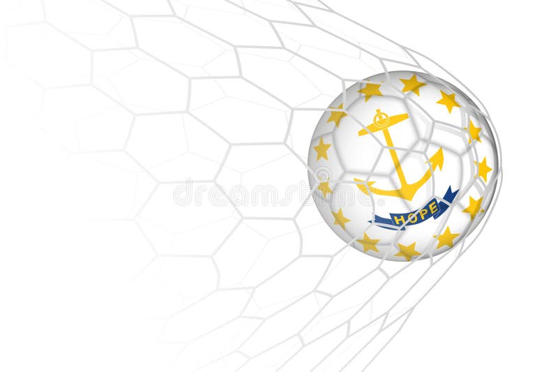 Rhode Island Flag Soccer Ball in Net Stock Vector - Illustration of ...