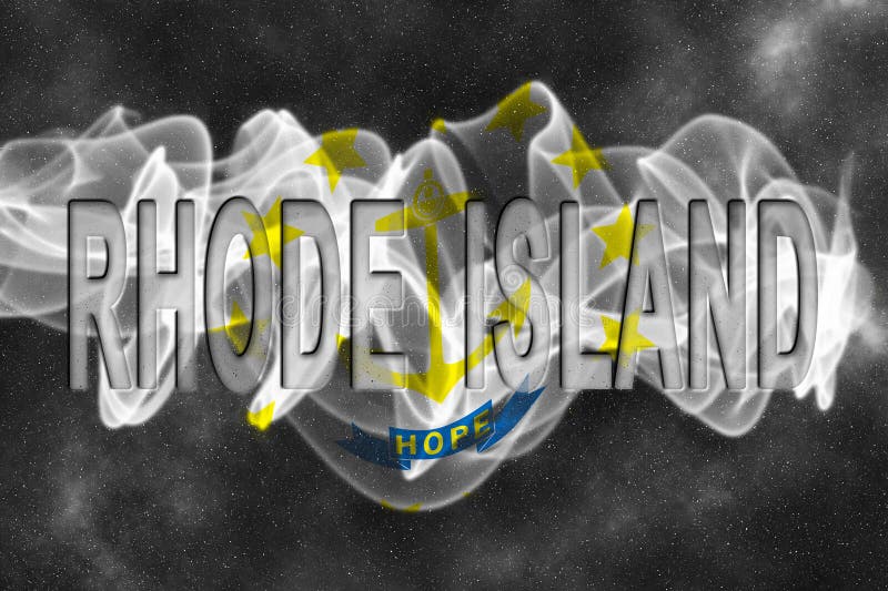 Rhode Island Flag with Starry Background Stock Illustration ...