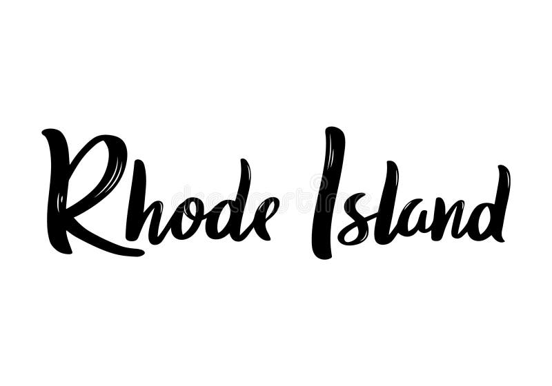 Rhode Island Lettering. stock vector. Illustration of typography ...