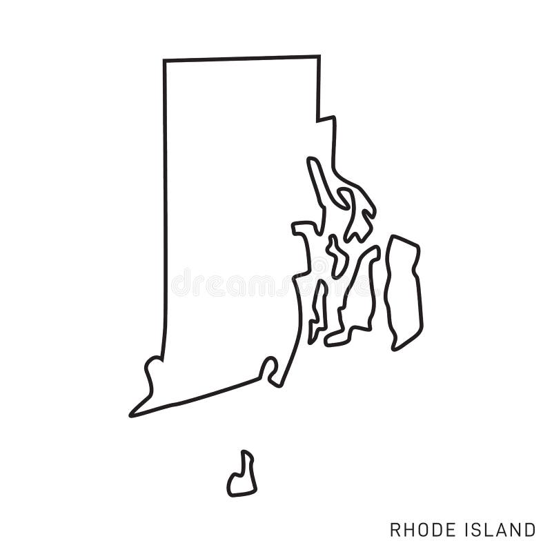 Rhode Island Map Outline Vector Design Template. Editable Stroke Stock ...