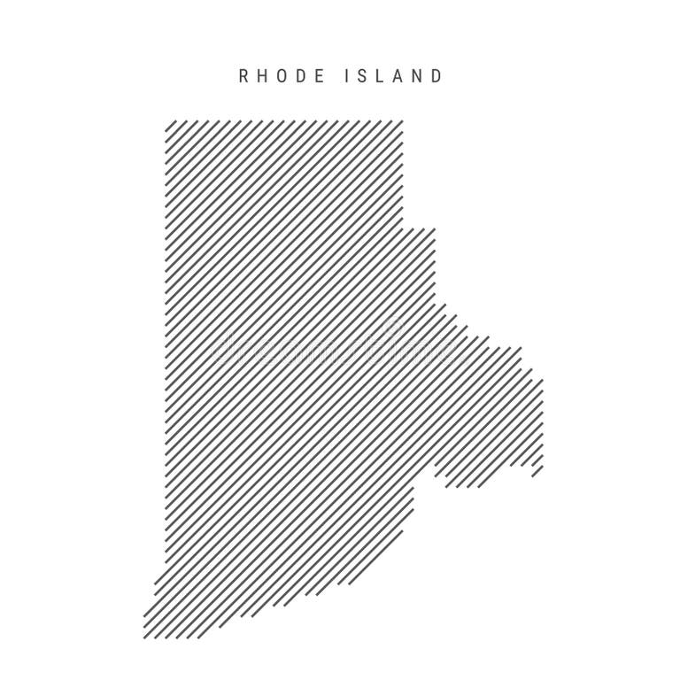 Rhode Island Map from Pattern of Black Slanted Parallel Lines. Flat ...