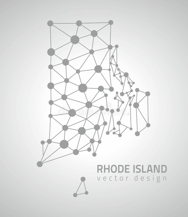 Rhode Island National Vector Drawing Map on White Background Stock ...