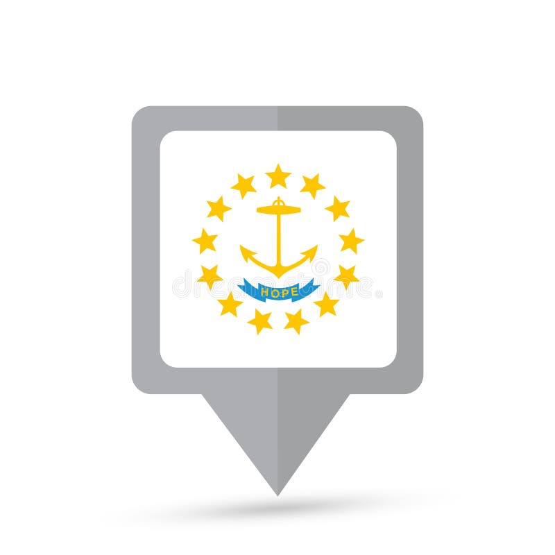 Rhode Island State Flag Map Icon Stock Vector - Illustration of ...