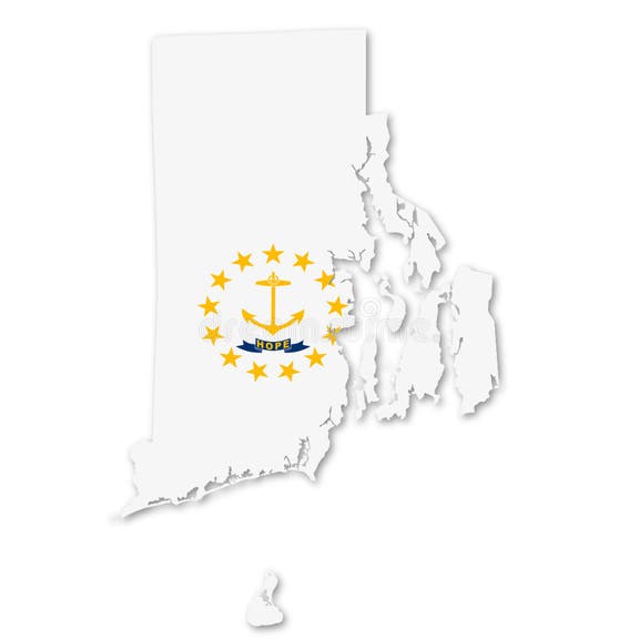 Rhode Island State Flag Map Stock Illustration - Illustration of design ...