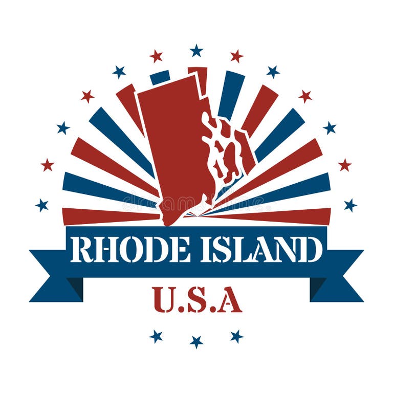 Rhode Island State Map Label. Vector Illustration Decorative Design ...