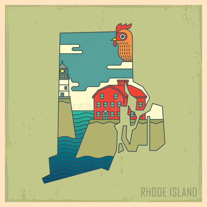 Rhode Island State Map. Vector Illustration Decorative Design Stock ...