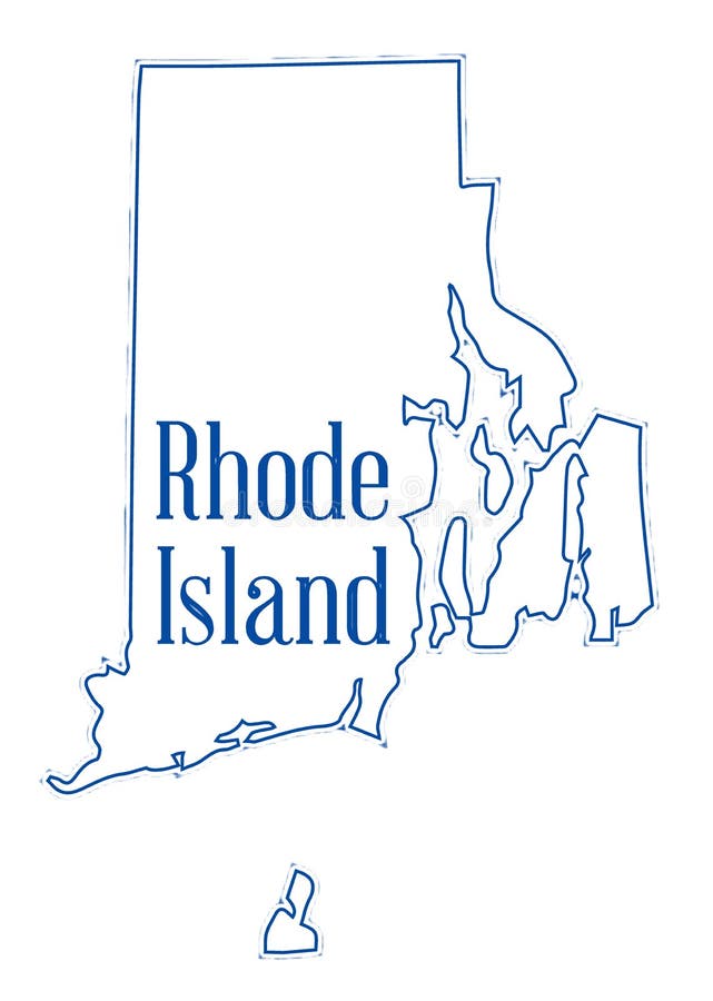 Rhode Island State Outline Map Stock Illustration - Illustration of ...