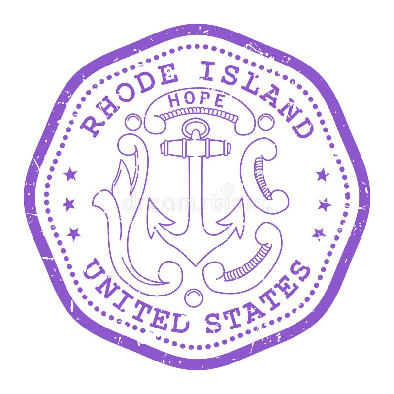 Rhode Island State Stamp with Seal, USA Travel Stamp, Shabby Postmark ...