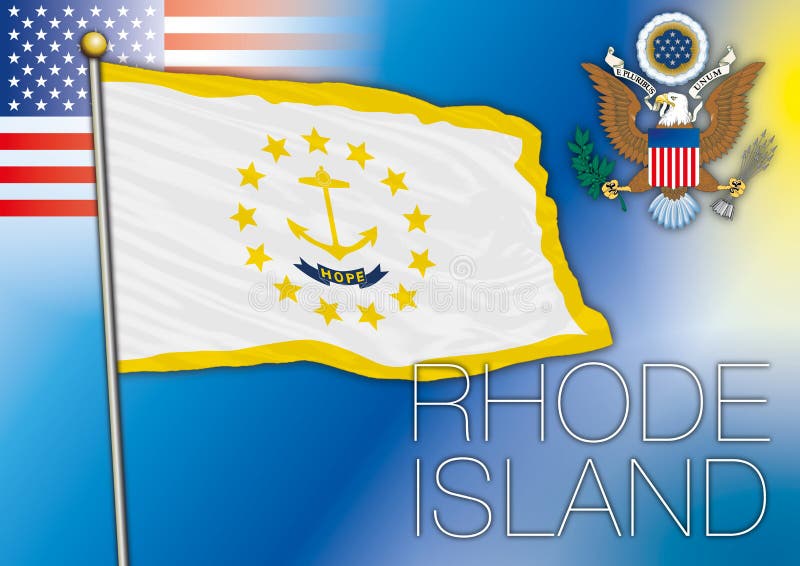 Rhode Island us state flag stock illustration. Illustration of fifty ...