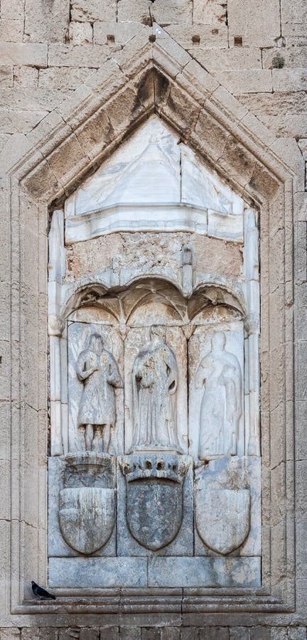 Rhodes Bas Relief Wall stock image. Image of relief, knights - 36878325