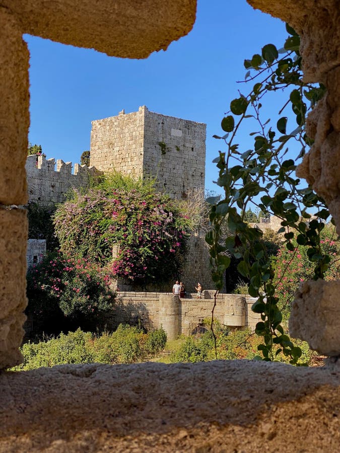 Rhodes castle, Greece stock image. Image of historic - 249886527