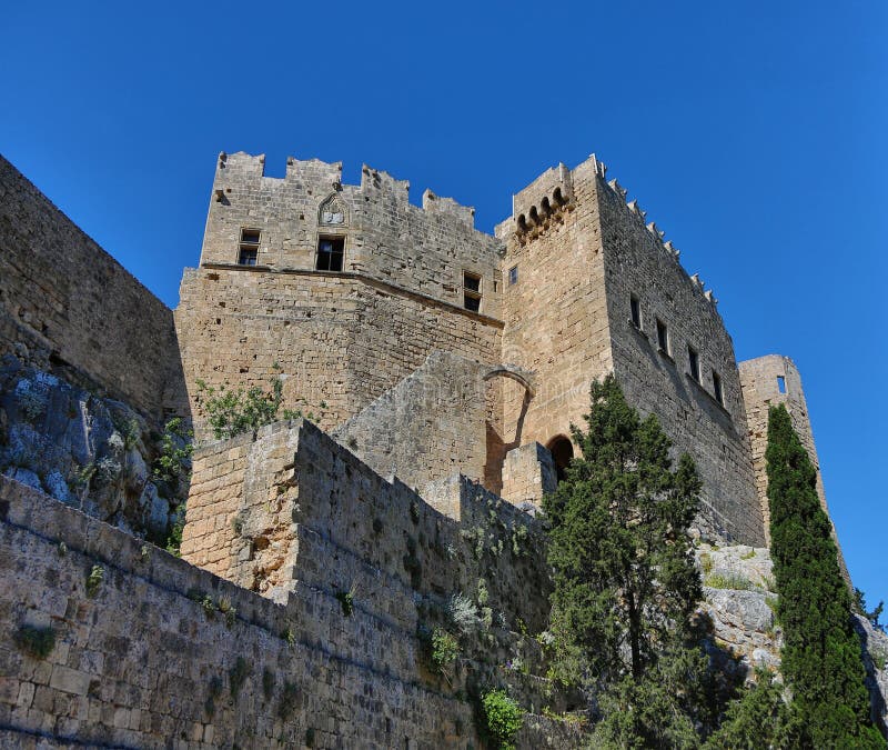 Rhodes castle tower stock image. Image of historic, destination - 41002809