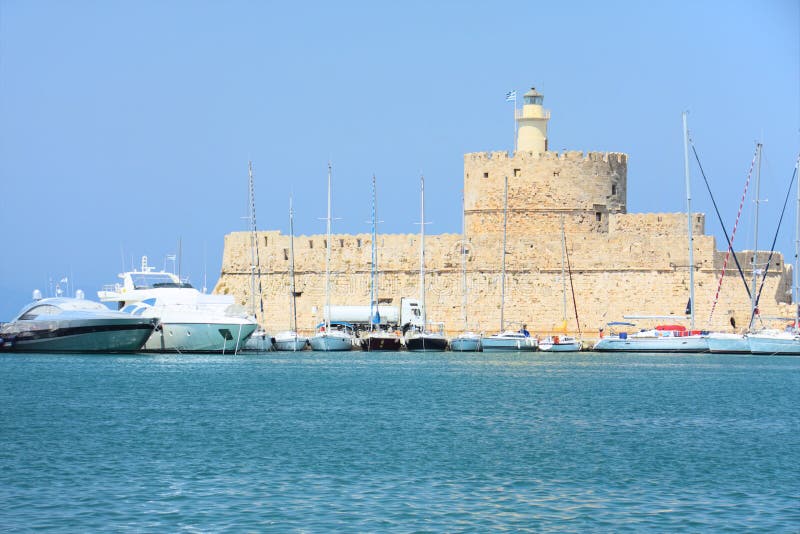 In Rhodes fort stock photo. Image of sight, rhodes, rocks - 7628852