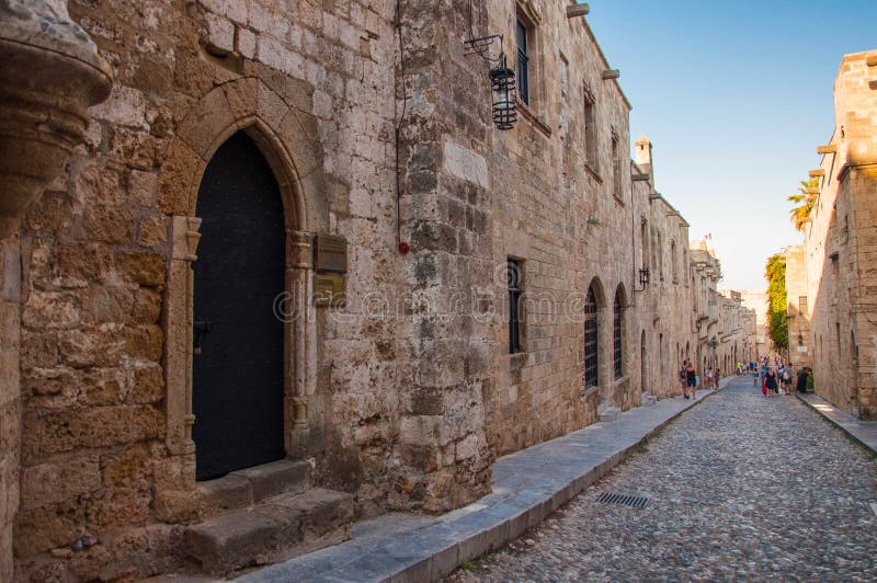 Rhodes, Greece - August 11, 2018: Architecture and Landmarks, Old Town ...