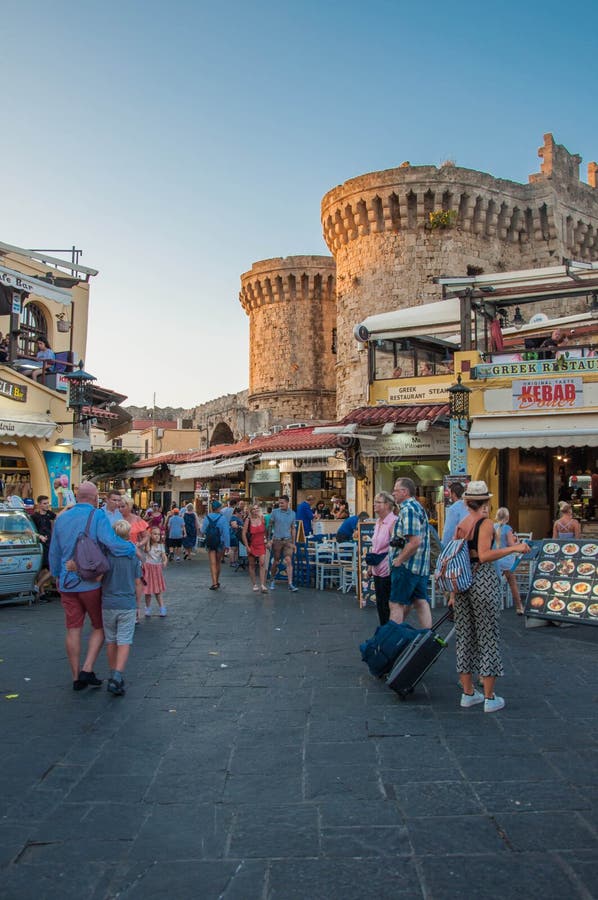 Rhodes, Greece - August 11, 2018: Architecture and Landmarks, Old Town ...