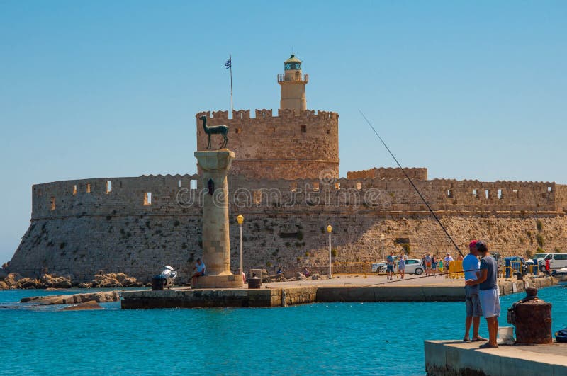 Rhodes, Greece - August 11, 2018: Landscape of the Old Town of Rhodes ...