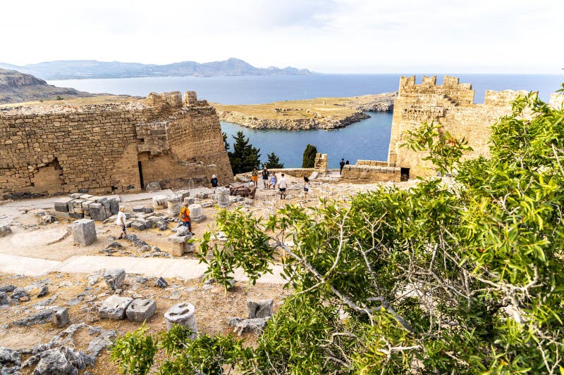 Rhodes, Greece - May 9, 2024: People at Lindos Acropolis Editorial ...