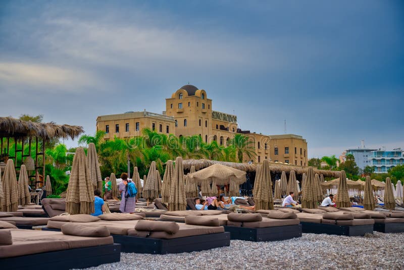 Public Beach Elli on Rhodes Island Editorial Stock Image - Image of ...