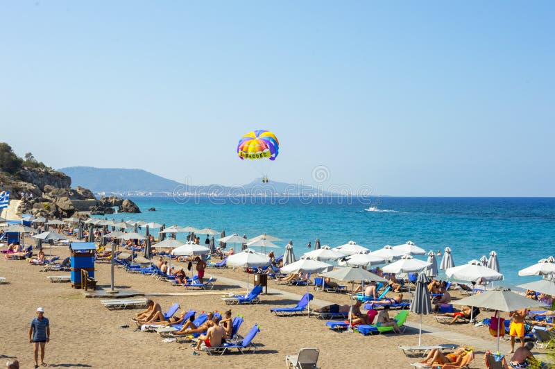 09 15 2021 Rhodes Greece View of Akti Kanari Beach Editorial Stock ...