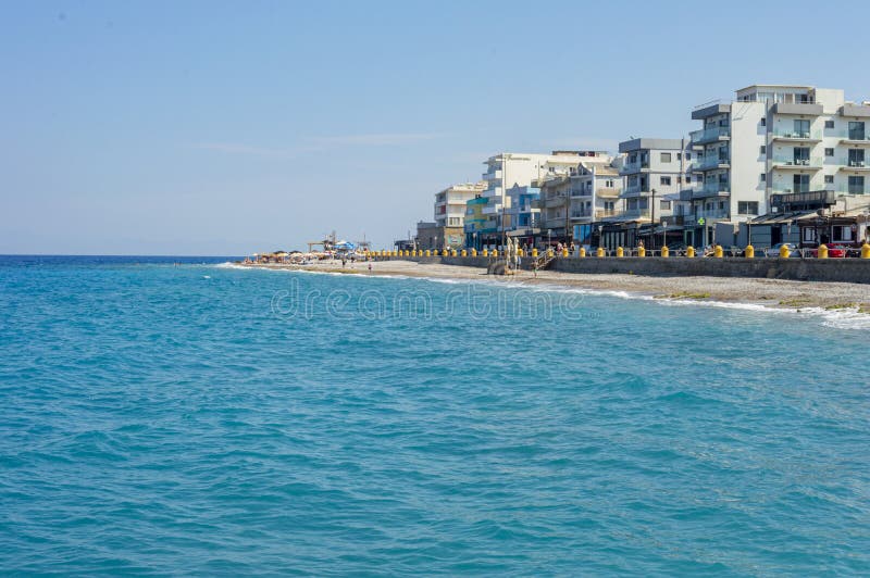 09 15 2021 Rhodes Greece View of Akti Kanari Beach Editorial Stock ...
