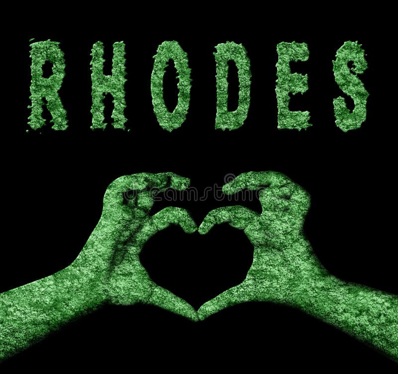 Rhodes Heart Hands Nature stock illustration. Illustration of greece ...