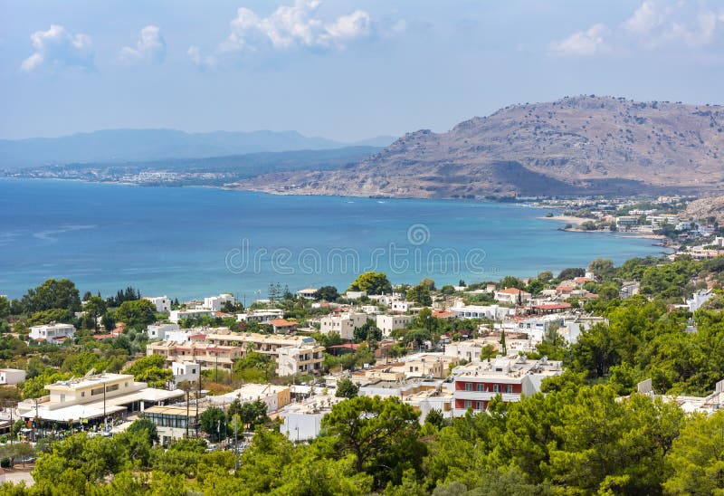Rhodes Island Summer Landscape, Greece Stock Image - Image of green ...