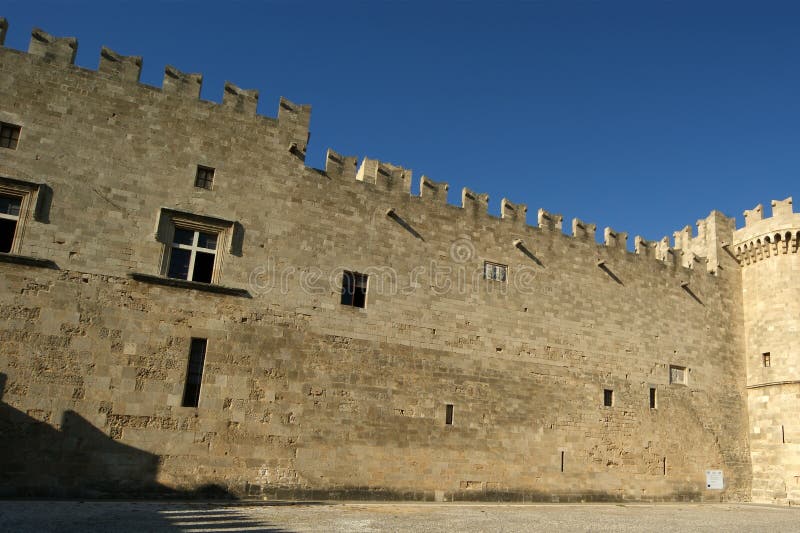 Rhodes Medieval Knights Castle (Palace), Greece Stock Image - Image of ...