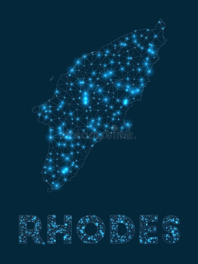 Rhodes network map. stock vector. Illustration of diagram - 178758213