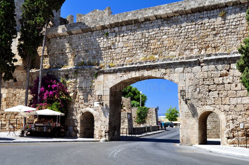 Rhodes old town. stock image. Image of rodos, mediterranean - 11256851