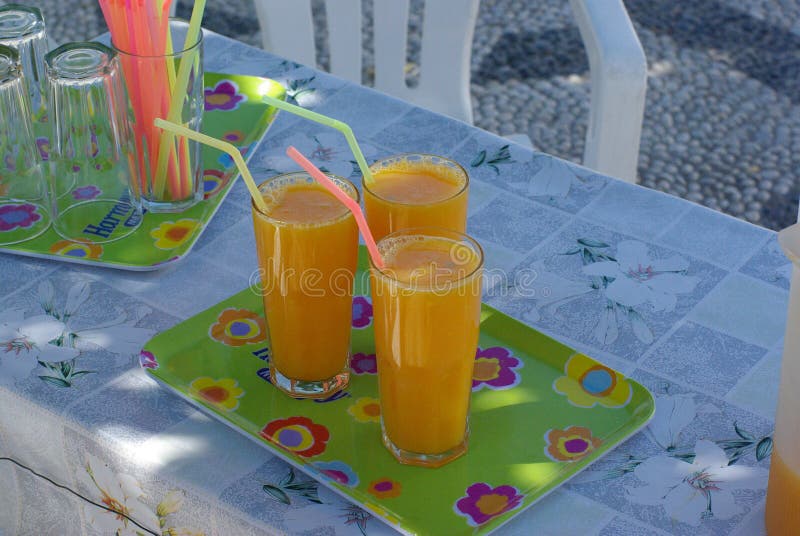 Rhodes, Orange Fresh Juice stock image. Image of greece - 78137991
