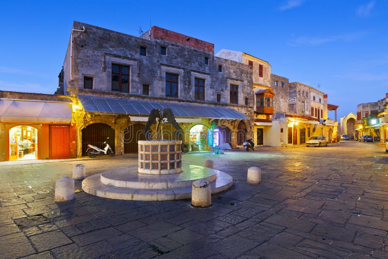 Rhodes town. editorial stock photo. Image of street, europe - 82572628