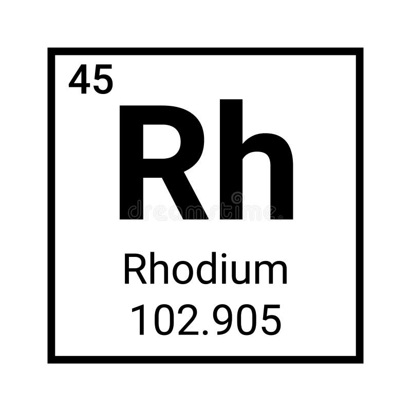 Rhodium Chemistry Element Symbol. Science Rhodium Vector Icon Stock ...