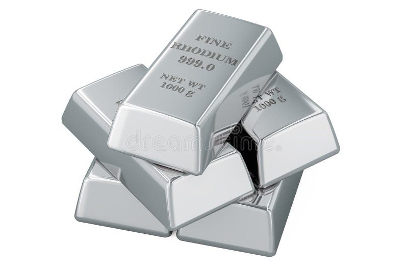 Rhodium Ingots. 3D Rendering Stock Illustration - Illustration of ...
