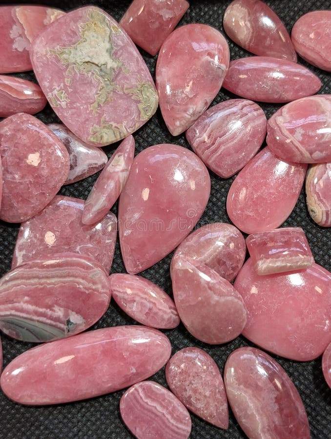 Rhodochrosite Mineral Collection Stock Photo - Image of unique, stone ...