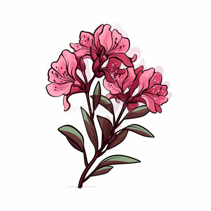 Rhododendron Silhouette Vector Flat Simple Identification Symbol Stock ...