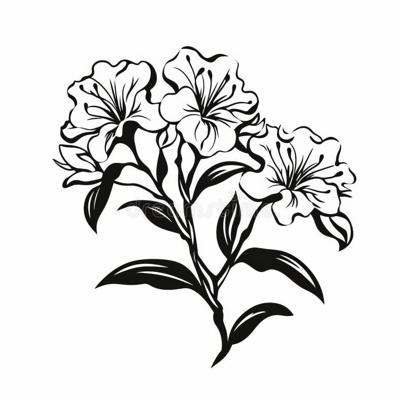 Rhododendron Silhouette Vector: Simple Identification Symbol Stock ...