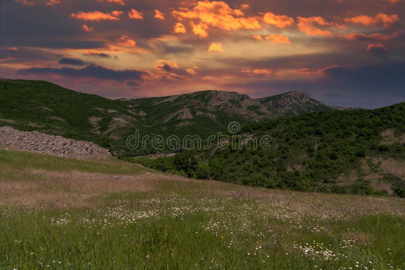 Rhodopes Mountain Range in Southeastern Europe, Stock Photo - Image of ...