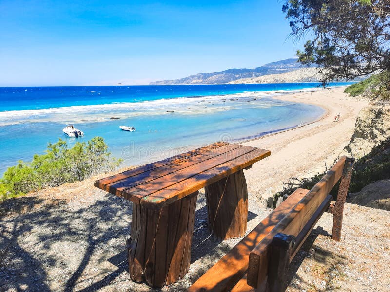 Limni Beach on Rhodes editorial photo. Image of ocean - 321198556