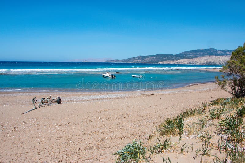 Limni Beach on Rhodes editorial stock photo. Image of coast - 321198783
