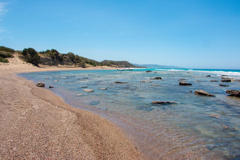 Limni Beach on Rhodes editorial photography. Image of ocean - 321199047