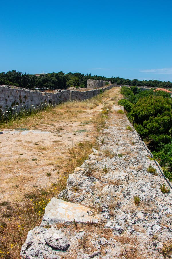 City Wall of Rhodes Town editorial image. Image of aegean - 321203870