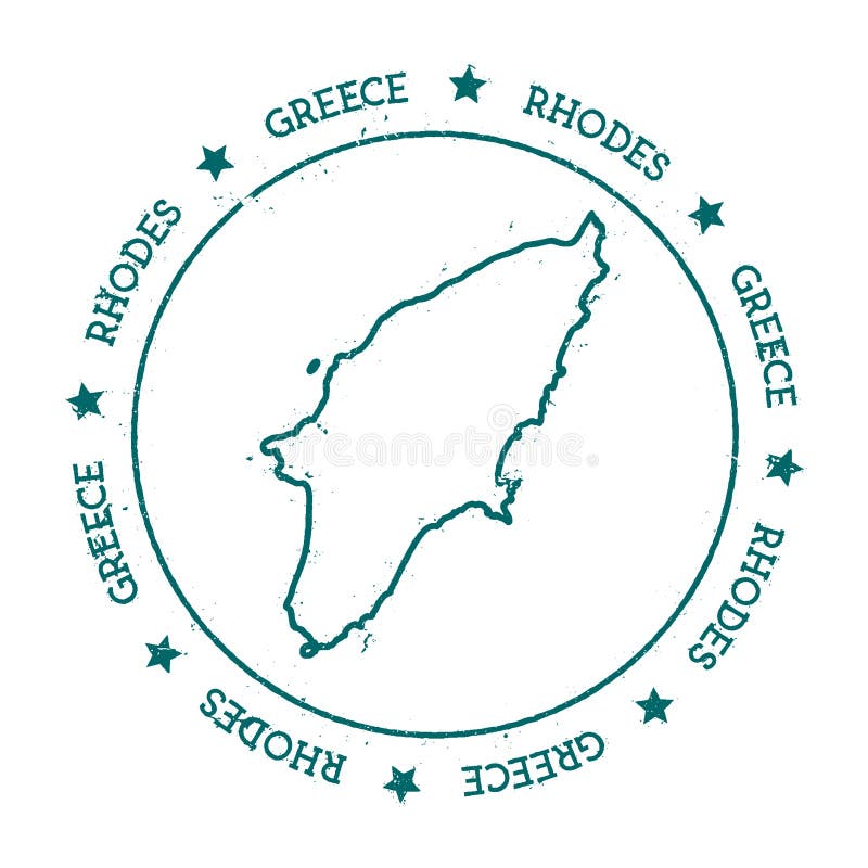 Griechischer Insel Rhodos-Kartenvektor, Vektor Abbildung - Illustration ...