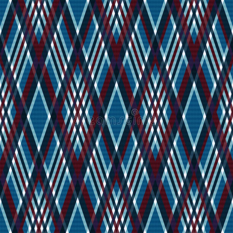 Rhombic Seamless Checkered Pattern in Blue and Red Stock Vector ...