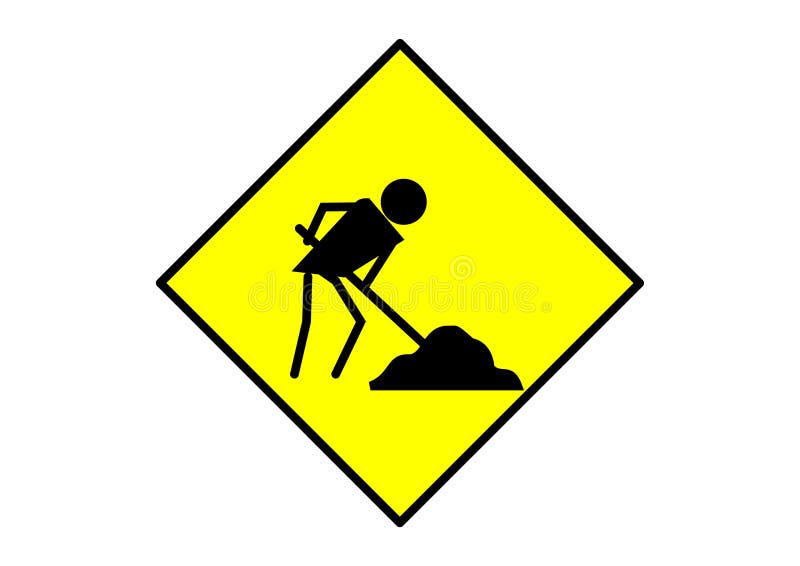Caution Work in Progress Sign Stock Illustration - Illustration of ...